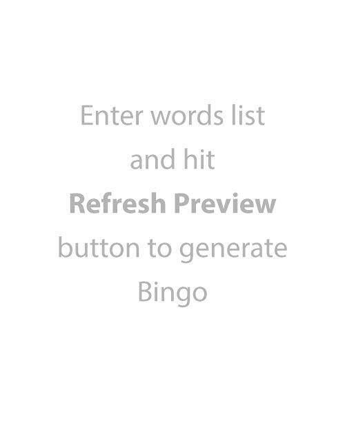 Custom Bingo Card Generator